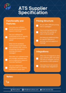 ATS Supplier Specification Checklist Image
